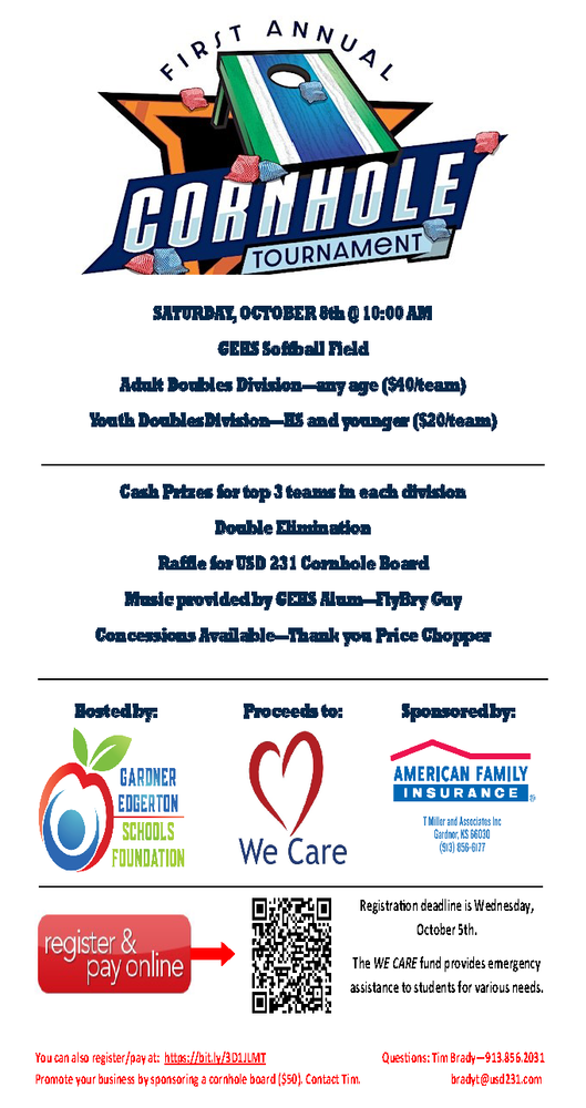 First Annual Cornhole Tournament | Gardner Elementary